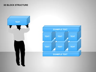 3D Blocks Organizational Charts | PPT