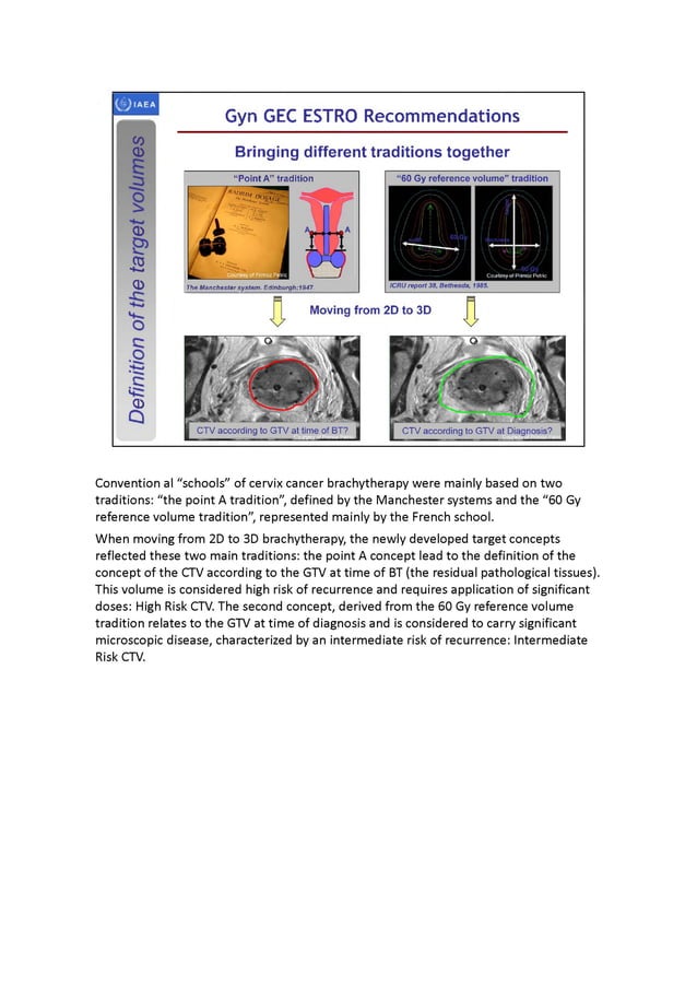 3D brachytherapy - definition and delineation of the target volumes ...