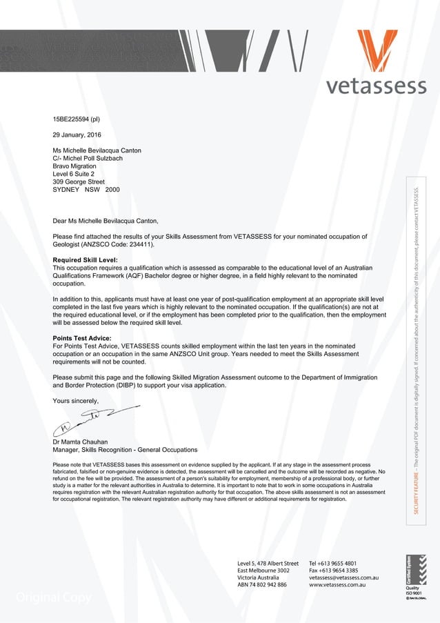 Vetassess Outcome Letter | PDF | Resume Writing and Advice | Job Search