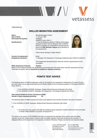 Vetassess Outcome Letter | PDF