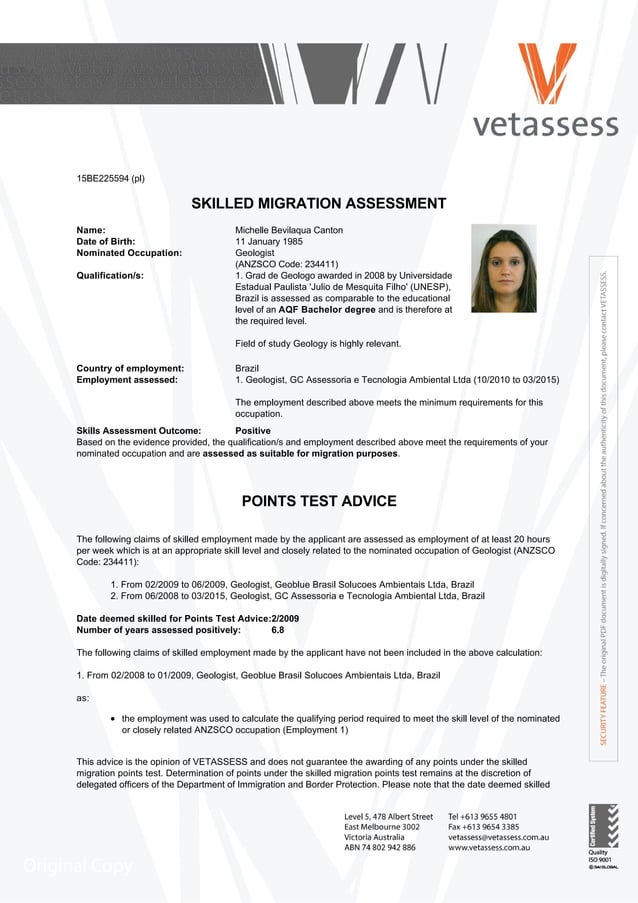 Vetassess Outcome Letter | PDF | Resume Writing and Advice | Job Search