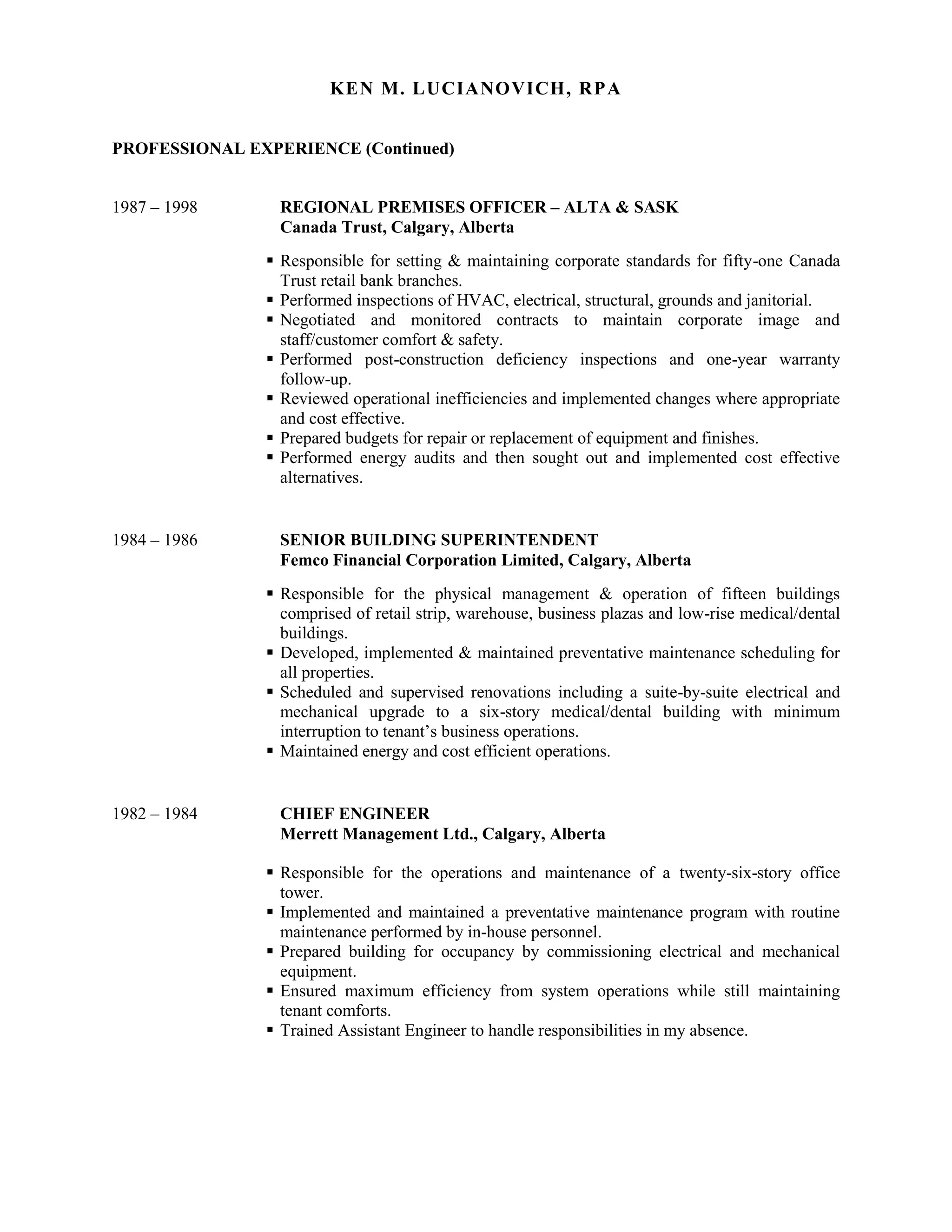 Resume - Ken M. Lucianovich | PDF