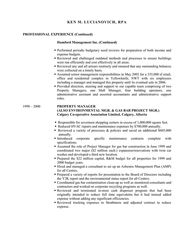 Resume - Ken M. Lucianovich | PDF