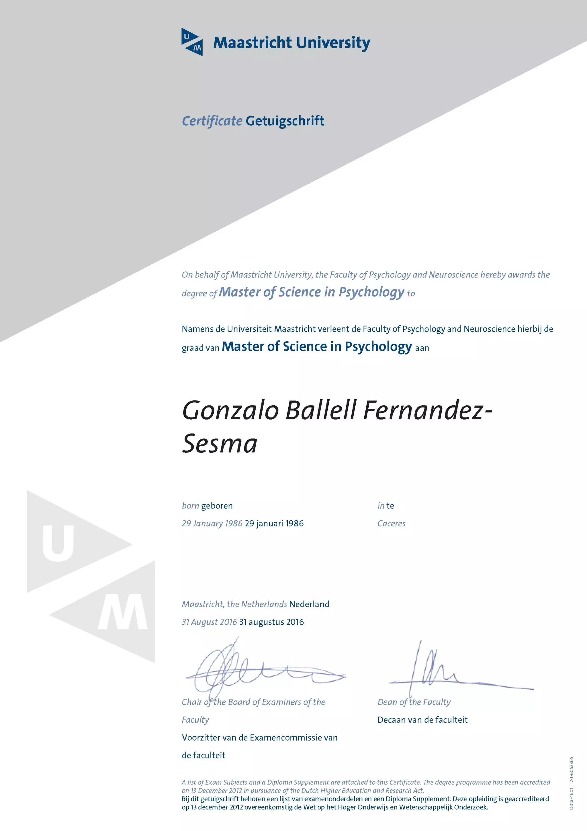 Diploma Maastricht University | PDF