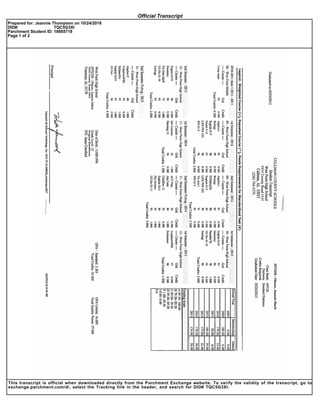 Jeannie's Transcript | PDF