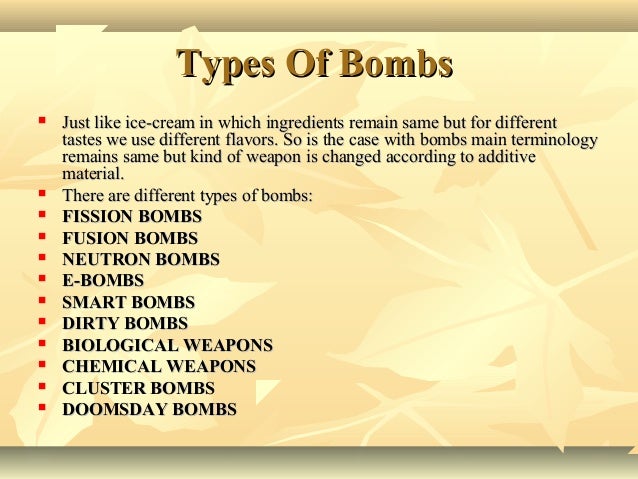Presentation of Atomic bombs