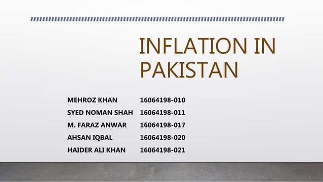 Inflation in Pakistan | PPTX
