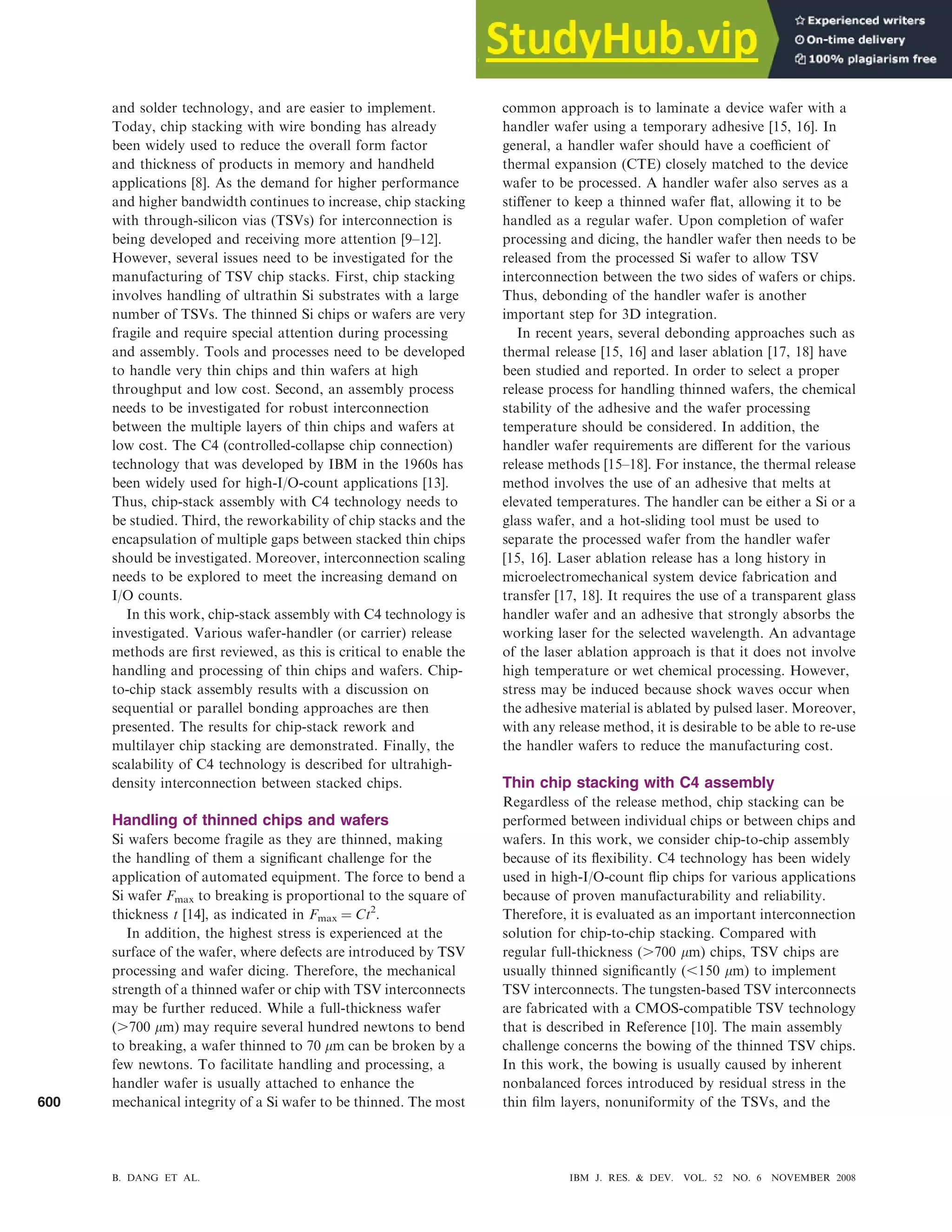 3D Chip Stacking With C4 Technology | PDF