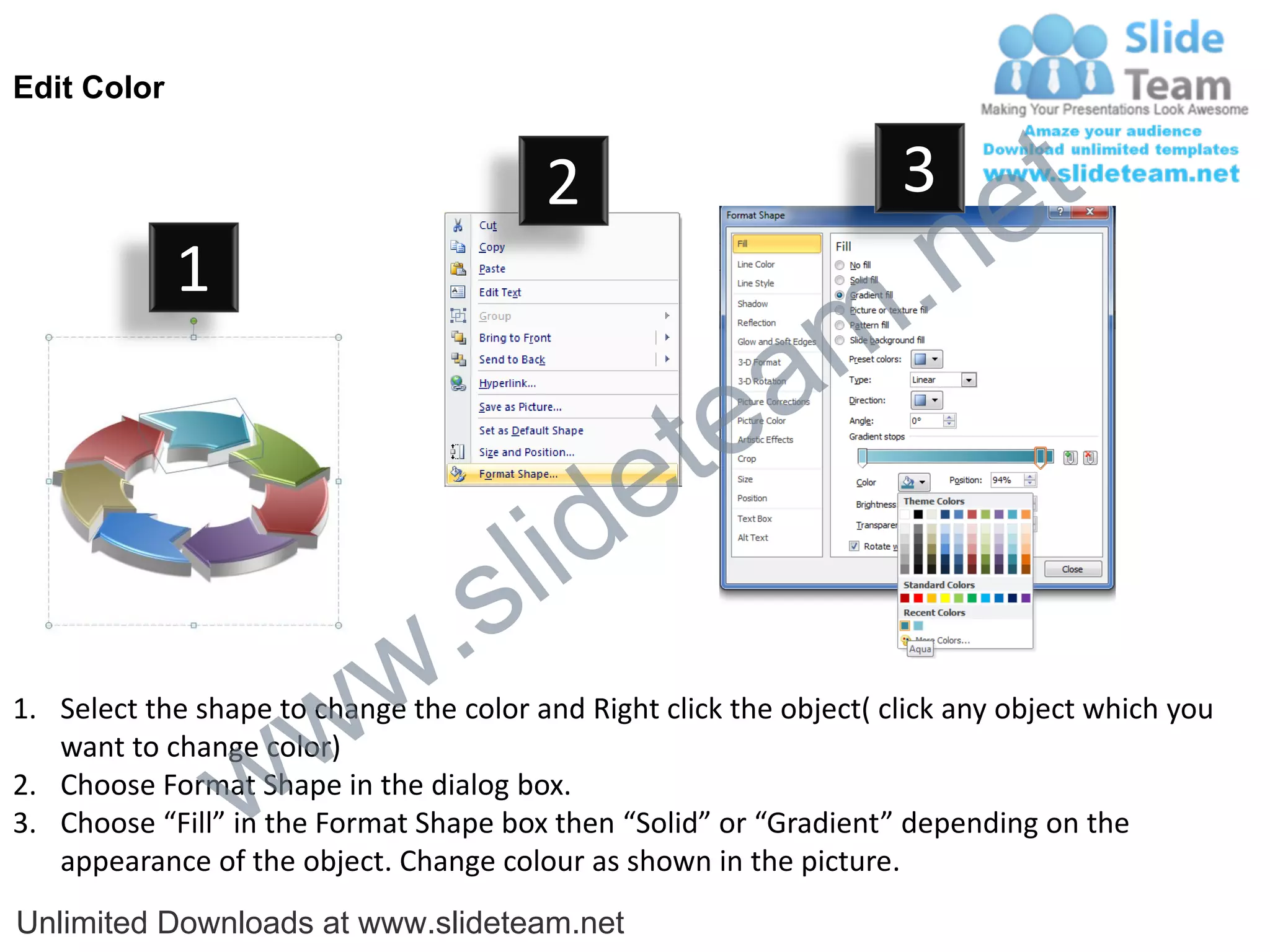 3d circular arrows 7 stages ppt slides diagrams templates | PDF ...