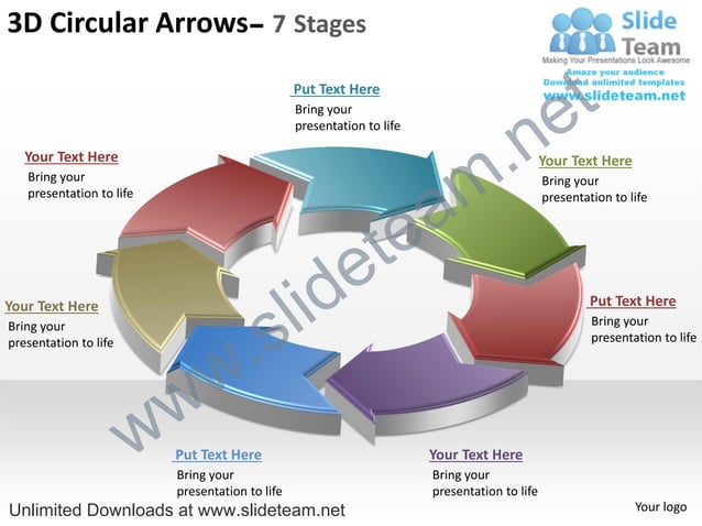 3d circular arrows 7 stages ppt slides diagrams templates | PDF ...