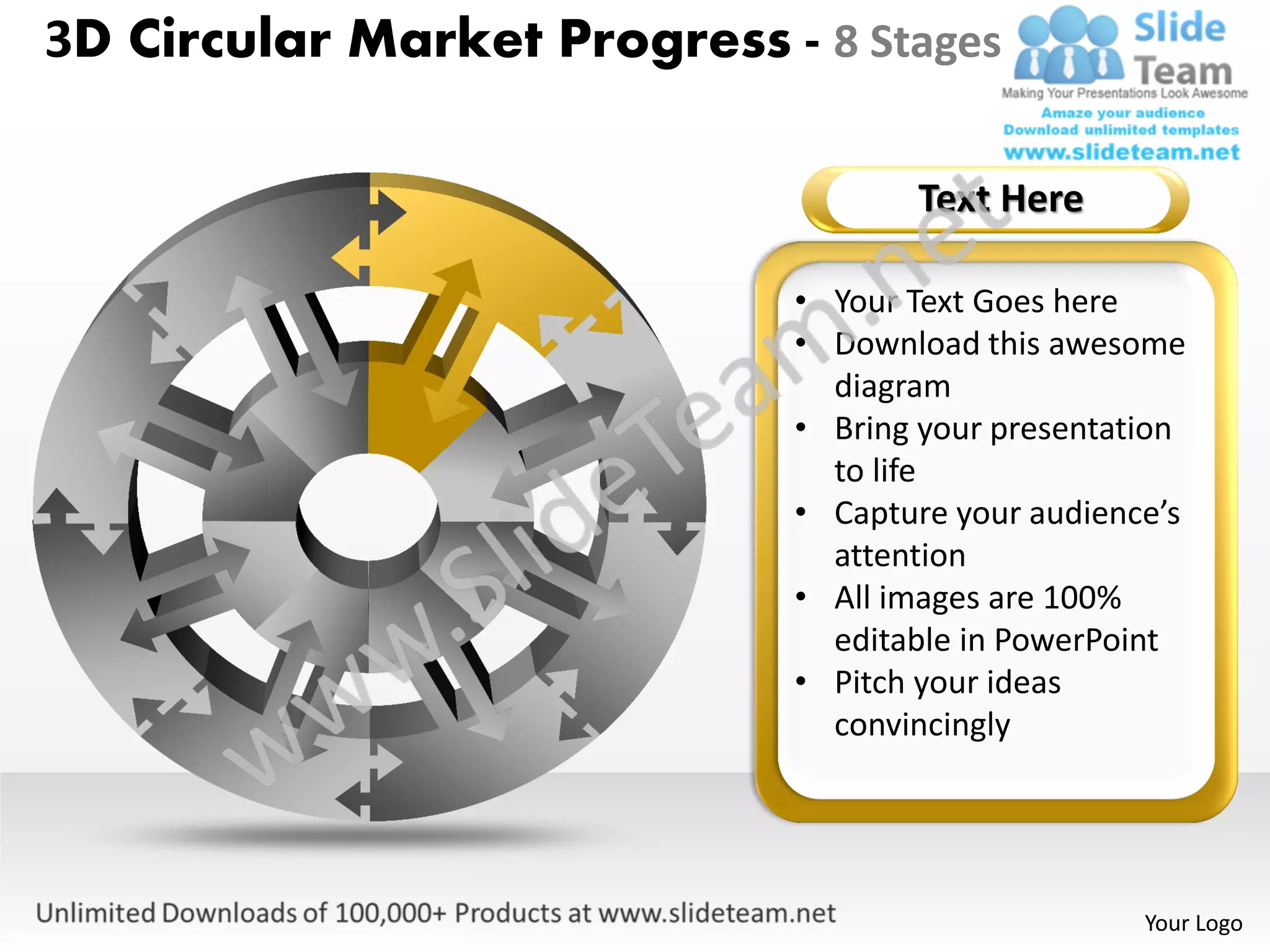 3d circular market progress 8 stages powerpoint templates 0712 | PDF