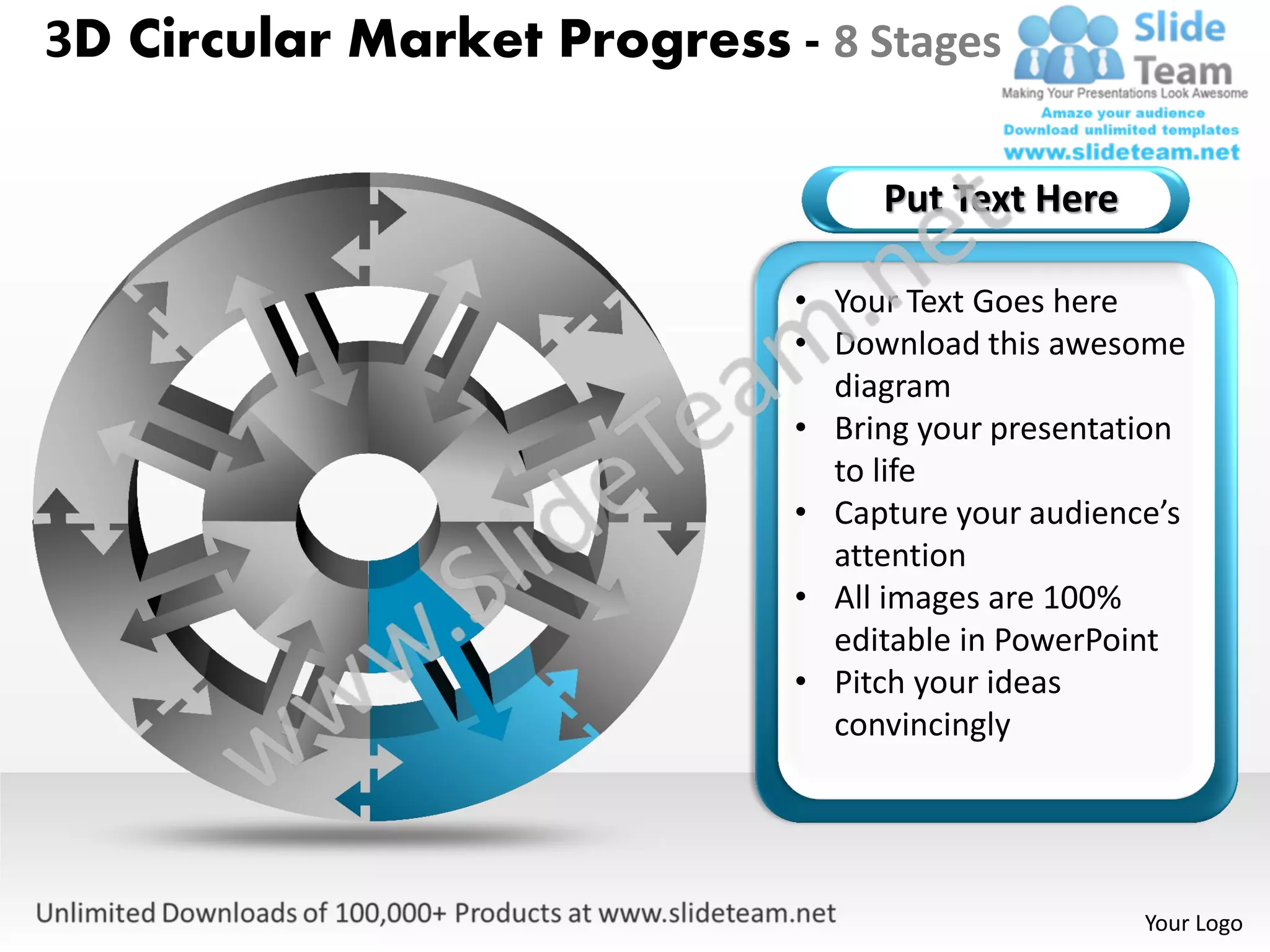 3d circular market progress 8 stages powerpoint templates 0712 | PDF