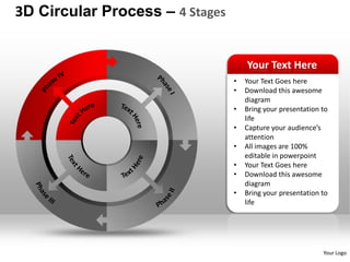 3d circular process 4 stages powerpoint presentation templates | PPTX
