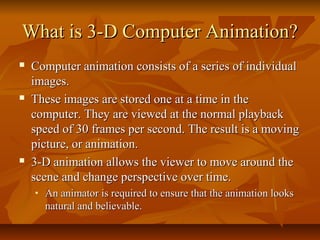 3 d computer animation | PPT