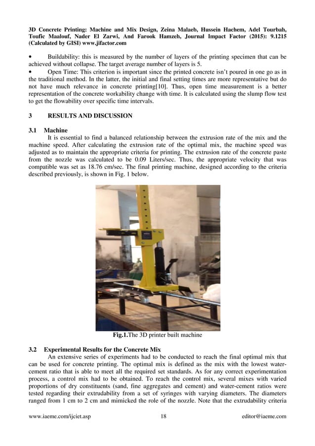 3 d concrete printing machine and mix design | PDF