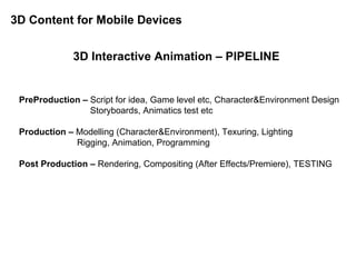3D Content for Mobile Devices | PPT