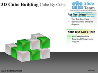 3d cube building cube by cube powerpoint ppt templates. | PDF