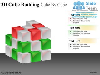 3d cube building cube by cube powerpoint ppt templates. | PDF