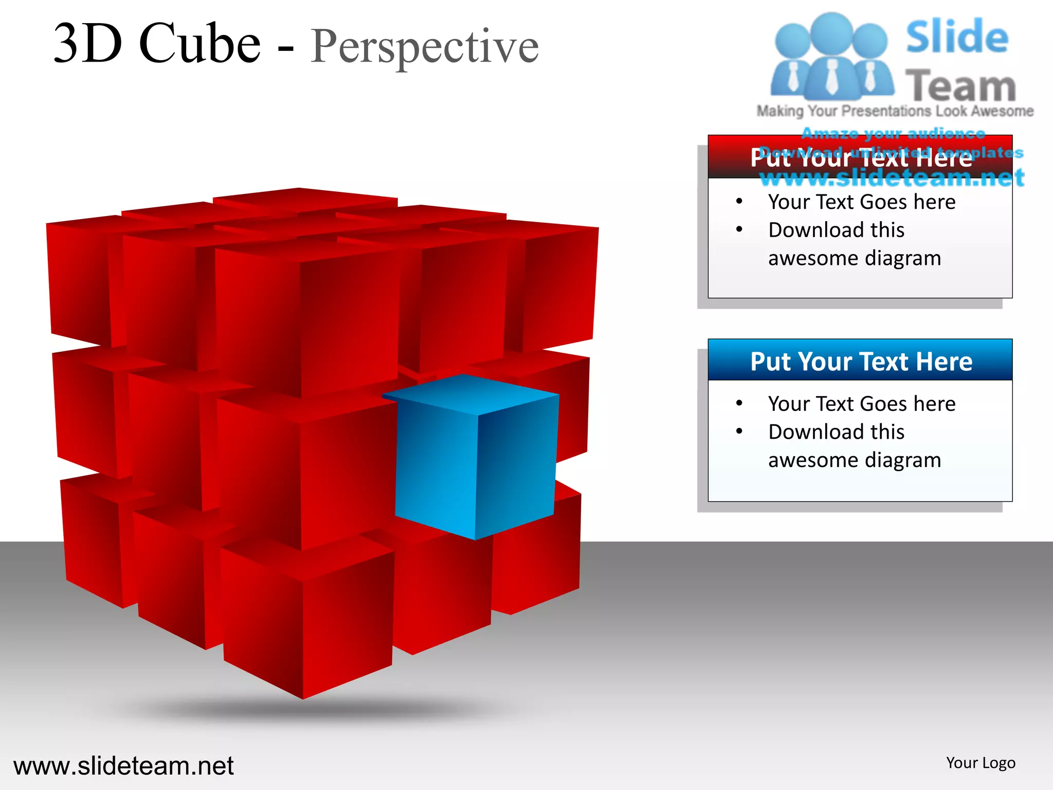 3d cube perspective powerpoint ppt slides. | PPT
