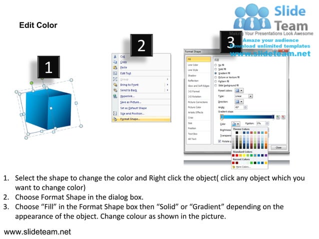 3d cube perspective powerpoint ppt slides. | PPT