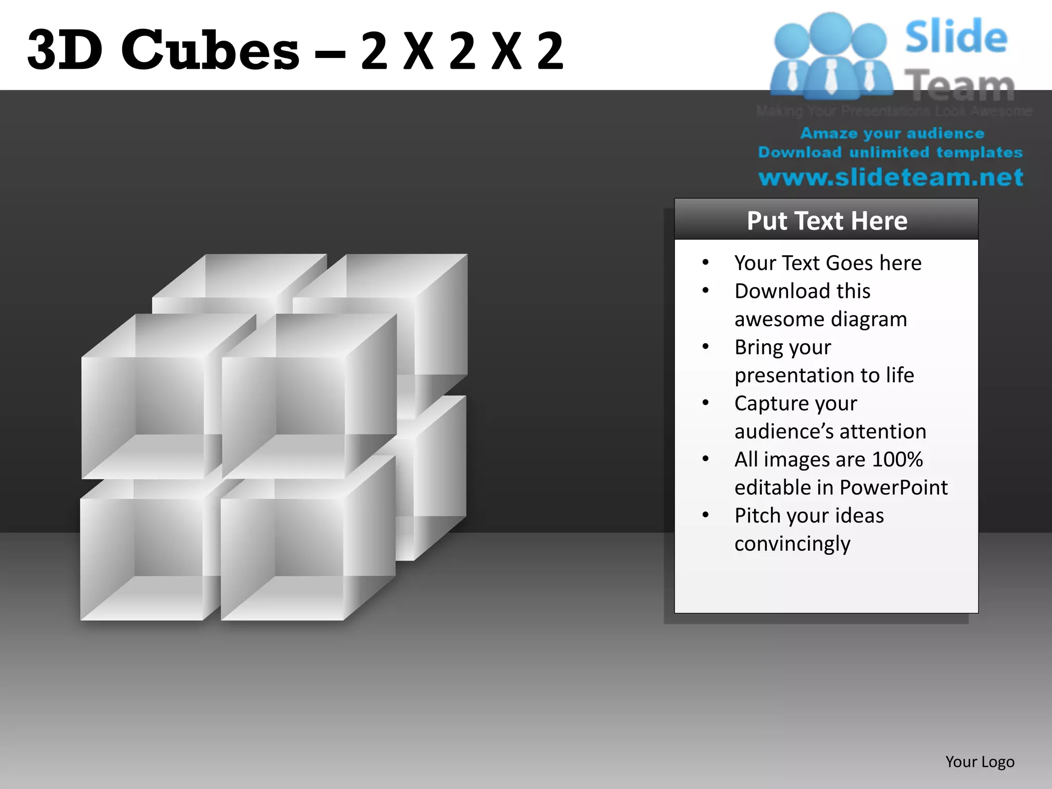 3d cubes 2x2x2 powerpoint presentation slides db ppt templates | PDF