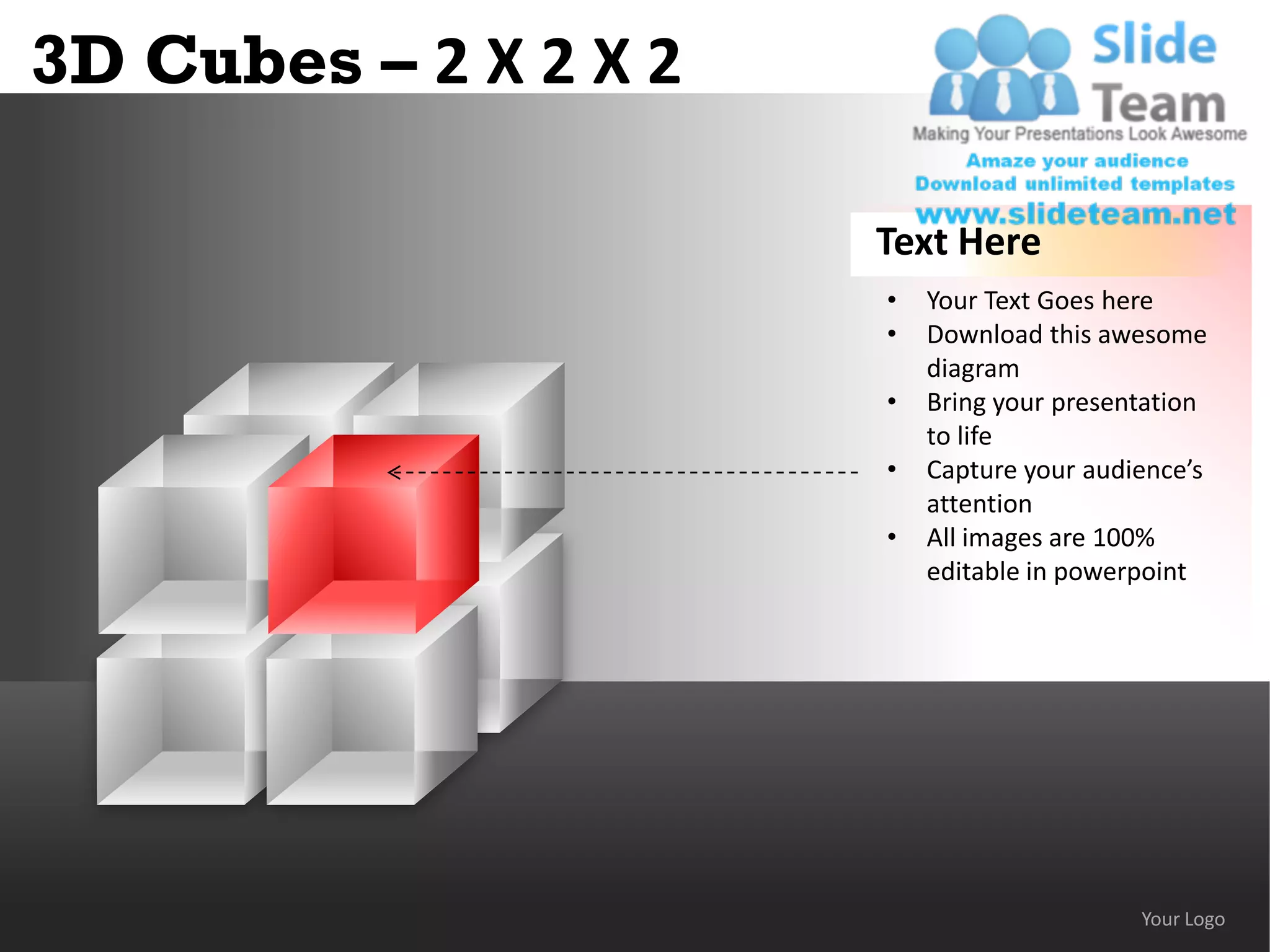 3d cubes 2x2x2 powerpoint presentation slides db ppt templates | PDF