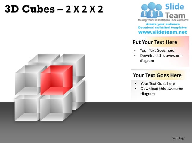 3d cubes 2x2x2 powerpoint presentation slides ppt templates | PDF