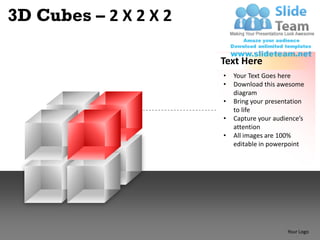 3d cubes 2x2x2 powerpoint presentation slides ppt templates | PDF