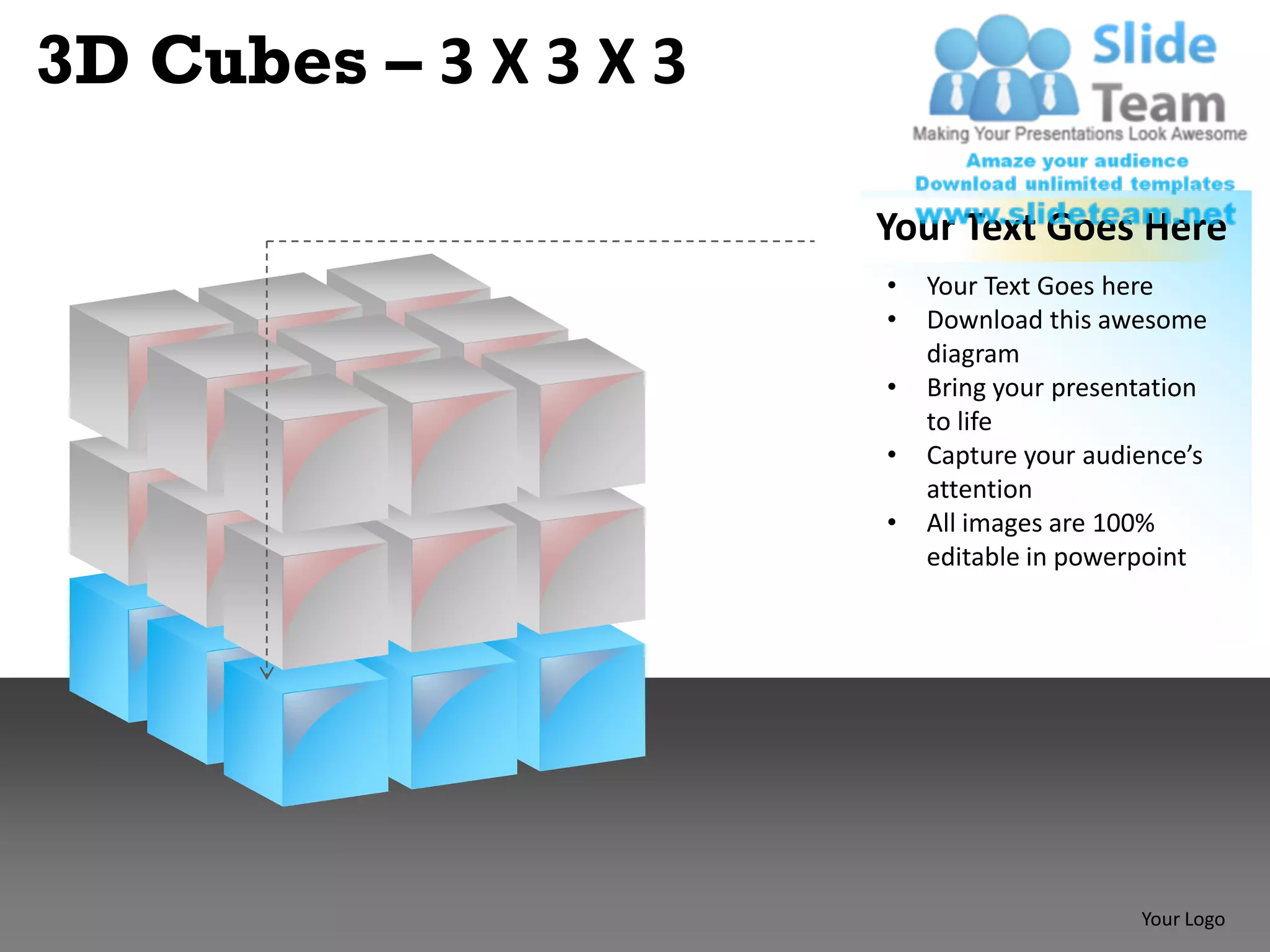 3d cubes 3x3x3 powerpoint presentation slides ppt templates | PPT ...