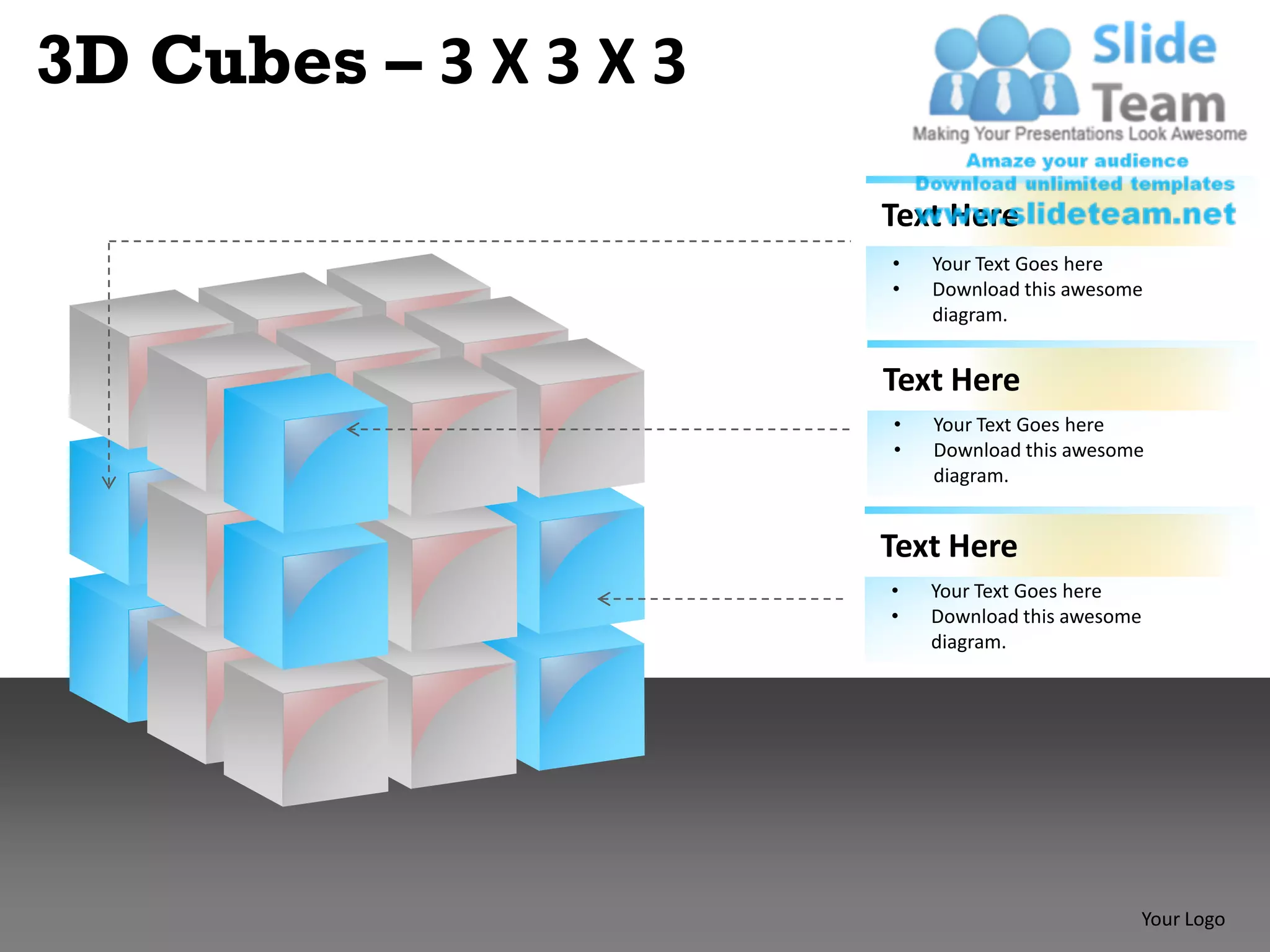 3d cubes 3x3x3 powerpoint presentation slides ppt templates | PDF