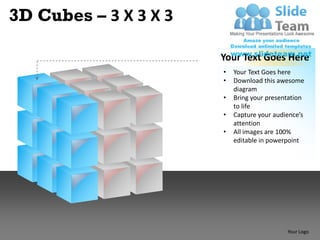 3d cubes 3x3x3 powerpoint presentation slides ppt templates | PPT