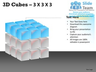 3d cubes 3x3x3 powerpoint presentation slides ppt templates | PPT