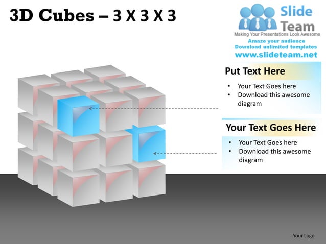 3d cubes 3x3x3 powerpoint presentation slides ppt templates | PPT ...