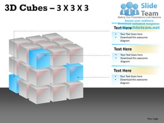 3d cubes 3x3x3 powerpoint presentation slides ppt templates | PDF