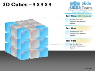 3d cubes 3x3x3 powerpoint presentation slides ppt templates | PDF