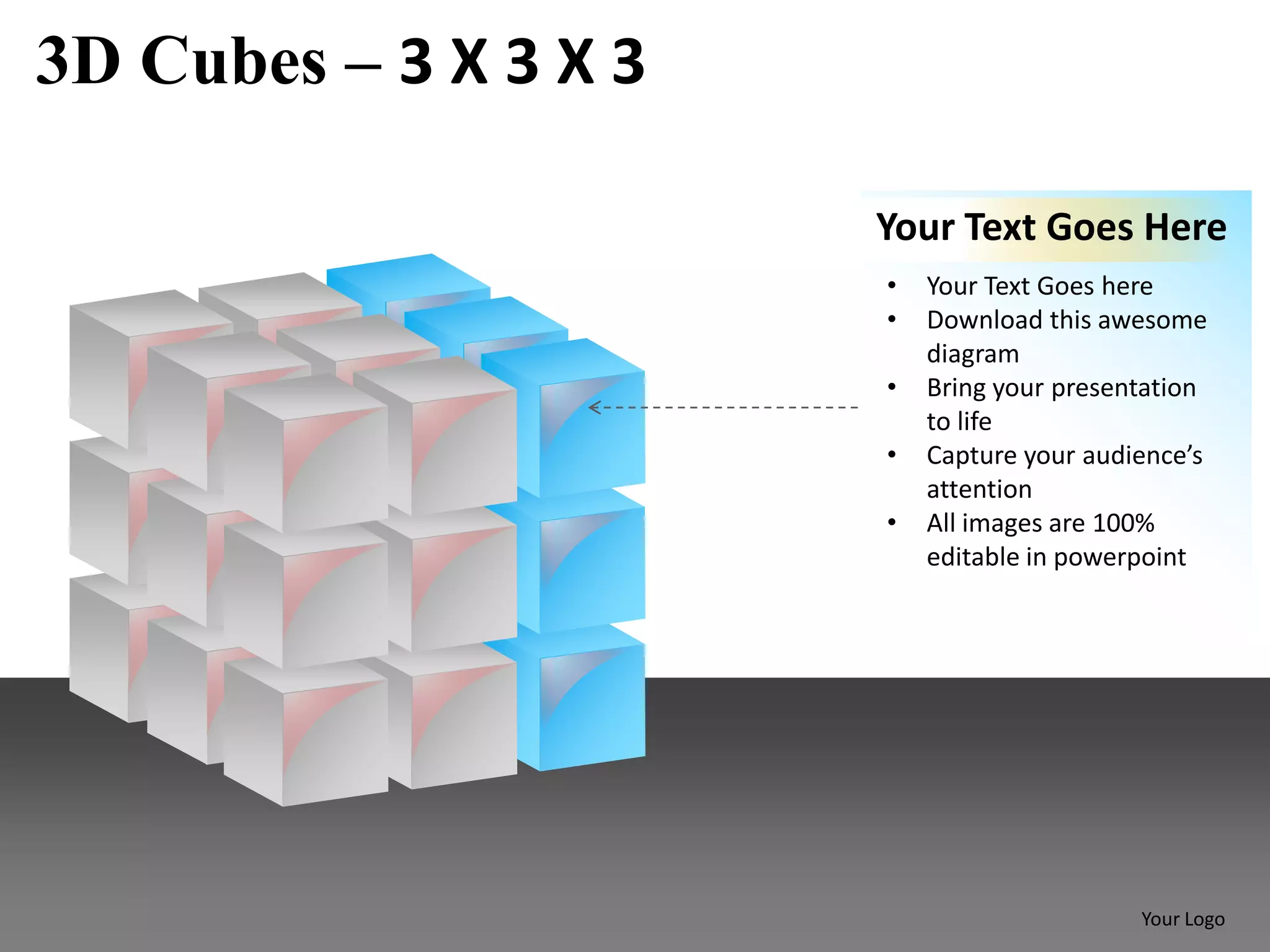 3d cubes 3x3x3 powerpoint presentation templates | PPTX