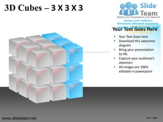 3d cubes building blocks stacked 3x3x3 powerpoint ppt slides. | PDF