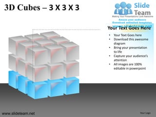 3d cubes building blocks stacked 3x3x3 powerpoint ppt slides. | PDF