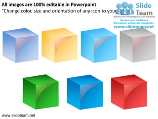 3d cubes building blocks stacked 3x3x3 powerpoint ppt slides. | PDF
