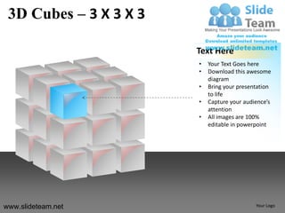 3d cubes building blocks stacked 3x3x3 powerpoint ppt slides. | PDF
