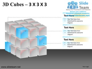 3d cubes building blocks stacked 3x3x3 powerpoint ppt slides. | PDF