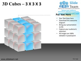 3d cubes building blocks stacked 3x3x3 powerpoint presentation slides. | PDF