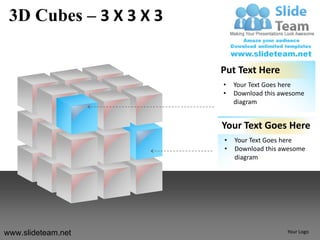3d cubes building blocks stacked 3x3x3 powerpoint presentation slides. | PDF