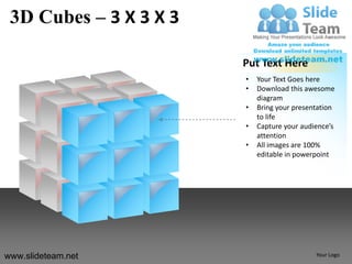 3d cubes building blocks stacked 3x3x3 powerpoint presentation slides. | PDF