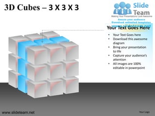 3d cubes building blocks stacked 3x3x3 powerpoint presentation slides. | PDF