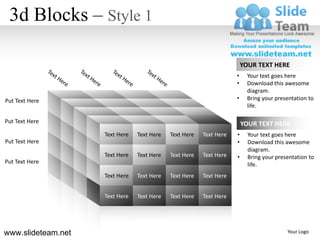 3d cubes building blocks stacked building blocks logical design 1 powerpoint presentation ...
