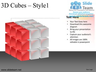 3d cubes building blocks stacked design 1 powerpoint ppt slides. | PPT