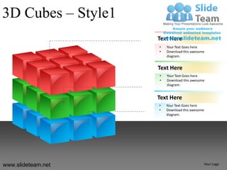 3d cubes building blocks stacked design 1 powerpoint ppt slides. | PPT