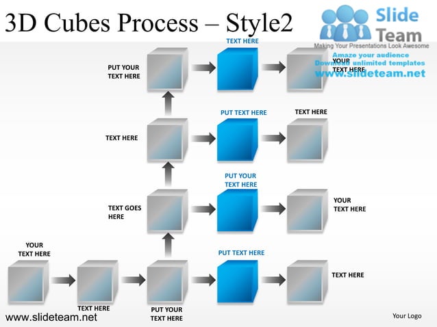 3d cubes building blocks stacked process style design 2 powerpoint ppt ...
