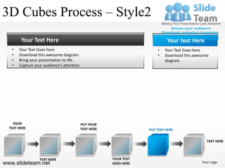 3d cubes building blocks stacked process style design 2 powerpoint ppt ...